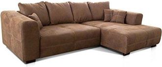 Cavadore Cavadore Ecksofa Mavericco / XXL Eckcouch Inkl. Rückenkissen und Zierkissen / Longchair rechts / Industrial Style / 285 x 69 x 170 (BxHxT) / Mikrofase