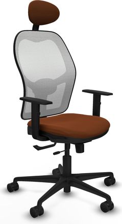 Piqueras y Crespo Schreibtischstuhl in Beige und Wei&szlig;, mit 1D-Armlehnen, h&ouml;henverstellbarer Lendenwirbelst&uuml;tze und festem Kopfteil, ausgestattet mit Syncro/Traslack und