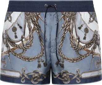 Dolce & Gabbana Homme, Maillots de bain, Bleu, Taille: S Short de bain &agrave; imprim&eacute; graphique