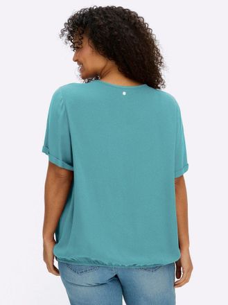 Sheego Klassische Bluse Tunika Kurzarm