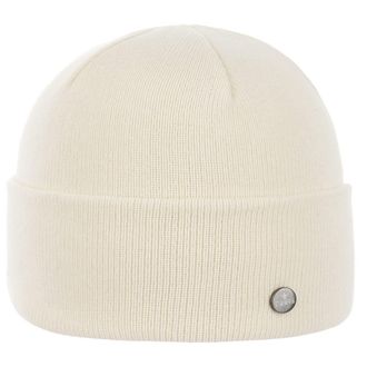 Lierys Giro Baumwollm&uuml;tze mit Umschlag Pull-On Beanie Made in Germany Damen Herren Herbst Winter cremewei&szlig; One Size