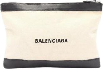 Balenciaga Pochette Navy Clip M Pre-owned - Femme - Pre-owned - Beige - Taille: ONE Size
