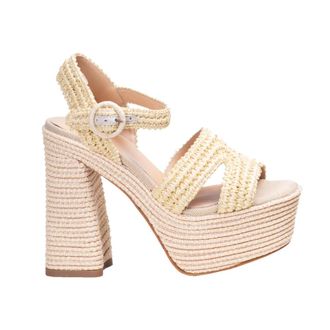 Castaner Nat&uuml;rliche Plateausandalen mit Kn&ouml;chelschn&uuml;rung - - Shoes - Damen - Beige - 40 EU