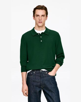 Arket Polopullover Aus Merinowolle -Grün