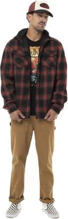 Von Dutch Surchemise Homme en flanelle, Veste Homme &agrave; carreaux HOWARD, Noir Taille XXL