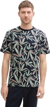 Tom Tailor T-Shirt aus Baumwolle mit Print, Bright Mint Green, L