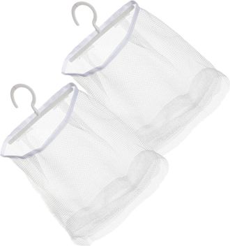 Holibanna 2 St&uuml;ck Atmungsaktive H&auml;nge aufbewahrungstaschen Mesh W&auml;scheklammerbeutel mit Drehbarem Haken Platzsparend f&uuml;r K&uuml;che Bad und W&auml;scheklammern Organizer