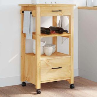 vidaXL Chariot de cuisine monza 48x40x90 cm bois massif de pin Vidaxl