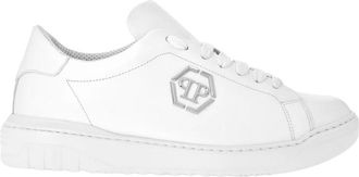 Philipp Plein Homme, Chaussures, Blanc, Taille: 45 EU Low-Top Baskets Skull&Bones