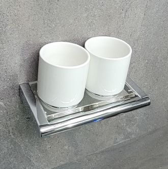 Haceka 415408 Viero, Doppelbecherhalter, Porzellan