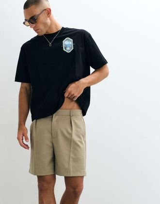 B&eacute;lier Short ajust&eacute; coupe d&eacute;contract&eacute;e - Beige clair-Neutral