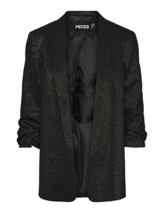 Pieces Pcbosella Blazer 3/4 Glitter Noos, Noir, XL