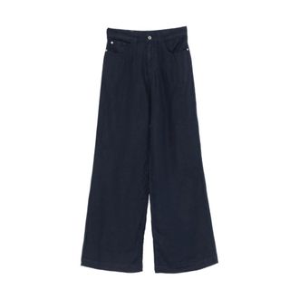 Emporio Armani Femme, Jeans, Bleu, Taille: W31 Pantalon en lin coupe regular J14