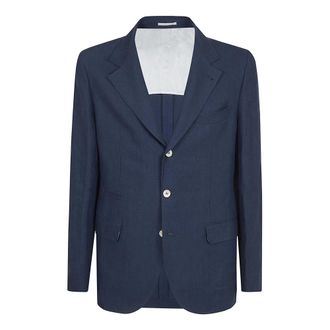 Brunello Cucinelli Homme, Costumes, Bleu, Taille: M Veste d&eacute;structur&eacute;e en lin