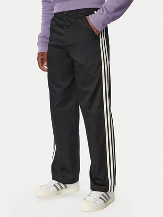 adidas Stoffhose 3 Stripes Pleated Trousers KE4177 Schwarz Regular Fit