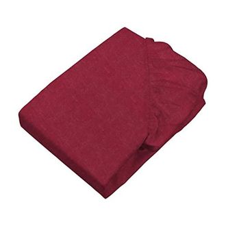 Setex 1110 090200 407 307 SE0 Drap-Housse en Flanelle mélangé 90% Coton/env. 10% Polyester Rouge foncé 90 x 200 cm
