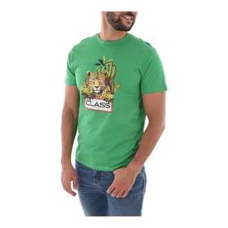 Cavalli T-shirt avec grand logo imprim&eacute; - Homme - Tops - Vert - Taille: M