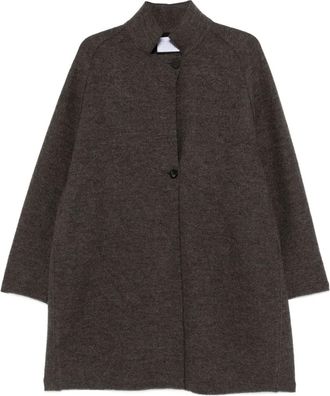 Harris Wharf London manteau &agrave; col montant - Marron