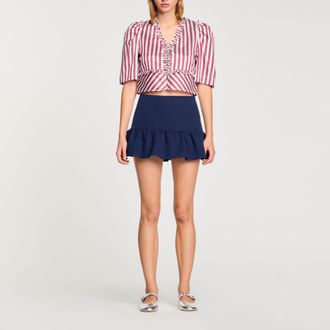 Sandro Chemise &agrave; rayures et volants