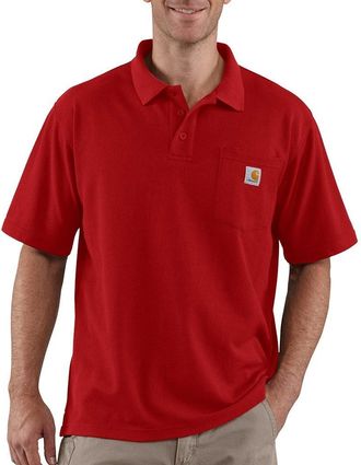 Carhartt Work in Progress Herren Contractors Work Pocket Polo Shirt, Rot, S EU