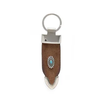 Eraldo Embellished Suede Keyring