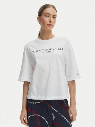 Tommy Hilfiger T-Shirt WW0WW47811 Wei&szlig; Relaxed Fit
