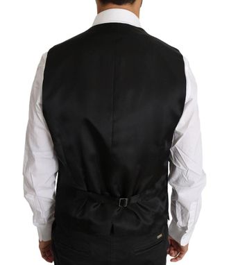 Dolce & Gabbana Mens Gray Wool Silk Waistcoat Vest Clothing