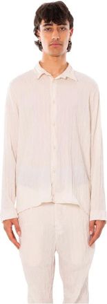 Transit Par-Such Homme, Chemises, Beige, Taille: XL Chemise &agrave; rayures gaufr&eacute;es en modal froiss&eacute;
