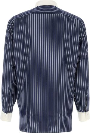 Tom Ford Mens Embroidered Silk Shirt Combobluewhite Exterior: Camicie