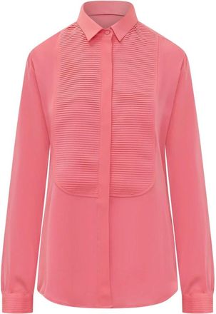 Tom Ford Femme, Blouses et Chemises, Rose, Taille: 40 FR Chemise Tuxedo en Soie avec Plastron Pliss&eacute;