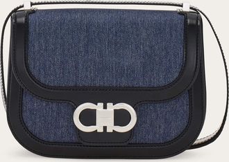 Ferragamo Damen Umh&auml;ngetasche Doppel-Gancini (XS) Blau