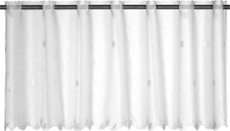 Elbersdrucke Bistrogardine Sun Valley 00 weiß transparent 48x138 cm Scheibengardine Kurzgardine für Wohnzimmer Schlafzimmer Flur Küche Küchenfenster Privatsphäre S