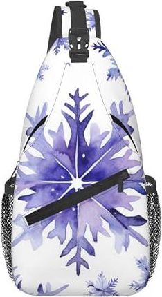 Generic Sacoche Homme Bandouliere No&euml;l des flocons de neige L&eacute;ger Sac &agrave; Bandouli&egrave;re Casual Sac &agrave; Dos De Voyage pour Camping Voyage &eacute;cole