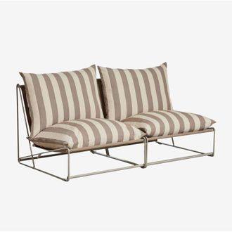 Sklum Sklum - Canap&eacute; de jardin modulable 2 pi&egrave;ces Amaro Tapioca Beige - Brun Moka