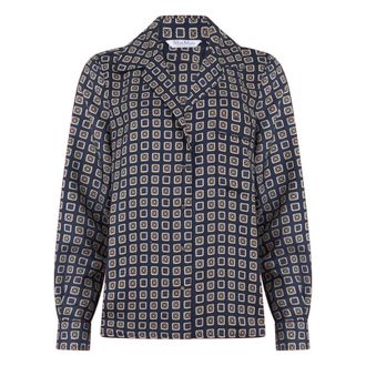 Max Mara Disco Seidenhemd mit Print - - Blouses & Shirts - Damen - Blau - M