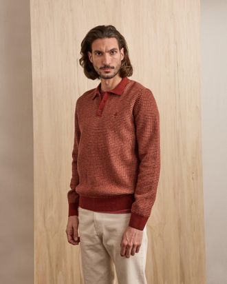 Faguo Pull camionneur en laine bordeaux