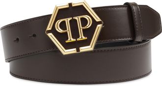 Philipp Plein Leather Belt Hexagon