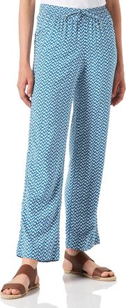 Tom Tailor Damen Stoffhose mit Allover-Print 1031277, 29526 - Blue Minimal Design, 32W / 32L