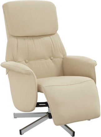 vidaXL Relaxsessel mit Fußteil Creme Stoff Vidaxl