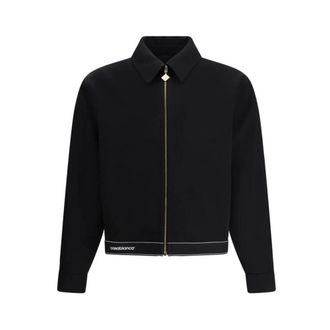 Casablanca Homme, Vestes, Noir, Taille: XS Veste de sport en laine moderne avec logo