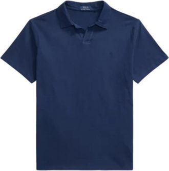 Polo Ralph Lauren Homme, Tops, Bleu, Taille: S Polo &agrave; col Johnny en coton et lin