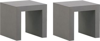 Beliani Trendy Sitzhocker 2er Set Beton industrieller Stil Taranto