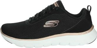 Skechers Flex Appeal 5.0 pour Femme, Maille Noire et Bordure Or Rose, 38.5 EU