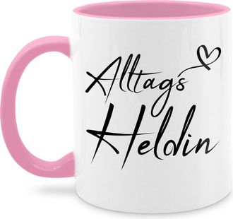 Shirtracer Tasse Tassen 325ml - Statement Spr&uuml;che - Alltagsheldin - 325 ml - Rosa - spruchtasse sarkasmus heldin kaffeetasse spruchtassen spruch teetasse kaffeet
