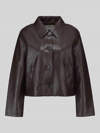 s.Oliver Red Label Regular Fit Kunstlederjacke mit Umlegekragen