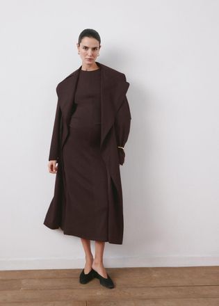 Mango Robe de grossesse en coton marron - Femme - S - MANGO