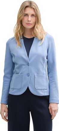 Tom Tailor Damen 1038703 Basic Ottoman Blazer mit Taschen, 37106 - Flawless Blue, XL