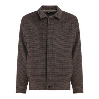 Vince Braune Hahnentritt Overshirt Jacke Aw25 - - Jackets - Herren - Braun - S