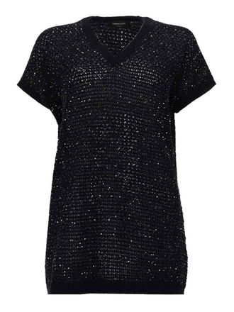 Fabiana Filippi Pull Col Rond - Bleu