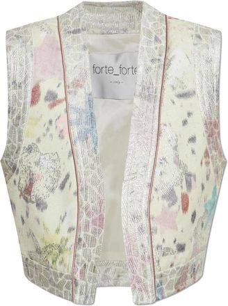 Forte_Forte Femme, Vestes, Multicolore, Taille: 38 FR Gilet avec Fil Lurex